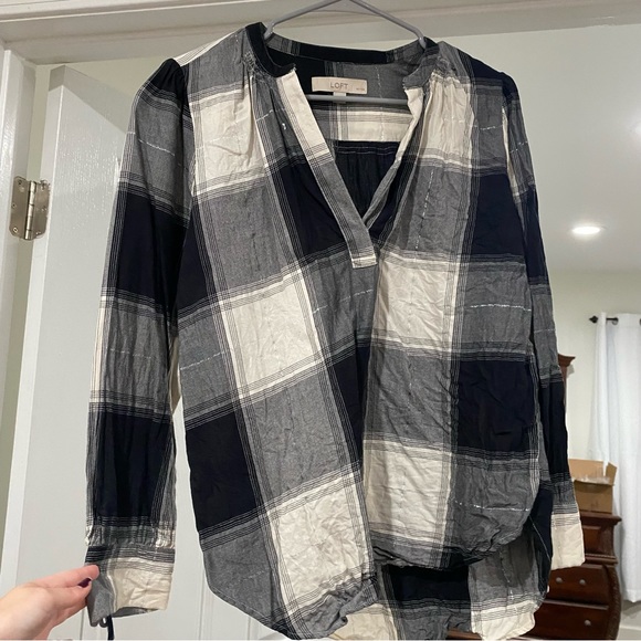 LOFT | Tops | Loft Petite Plaid Blouse | Poshmark